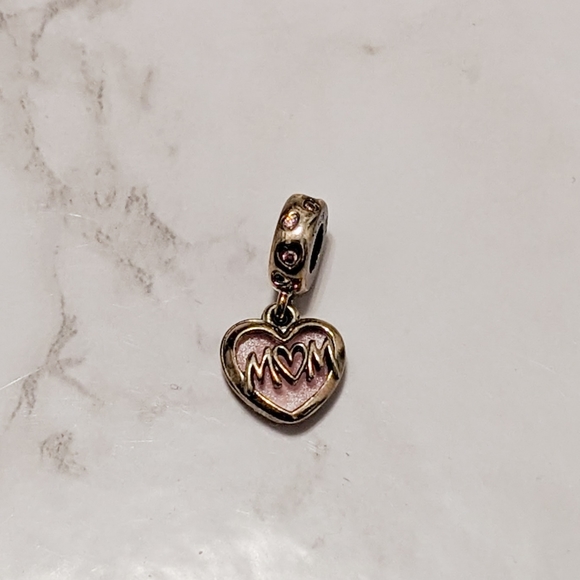 Pandora | Jewelry | Pandora Charm Mom Script Pink Heart Dangle | Poshmark